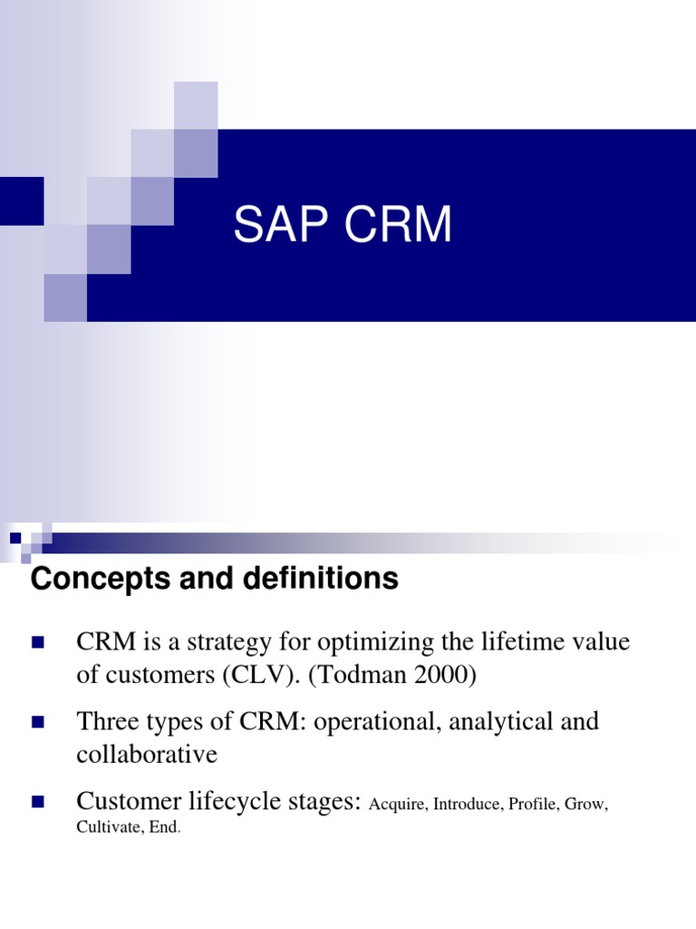 Sap CRM | PDF | Customer Relationship Management | Sales