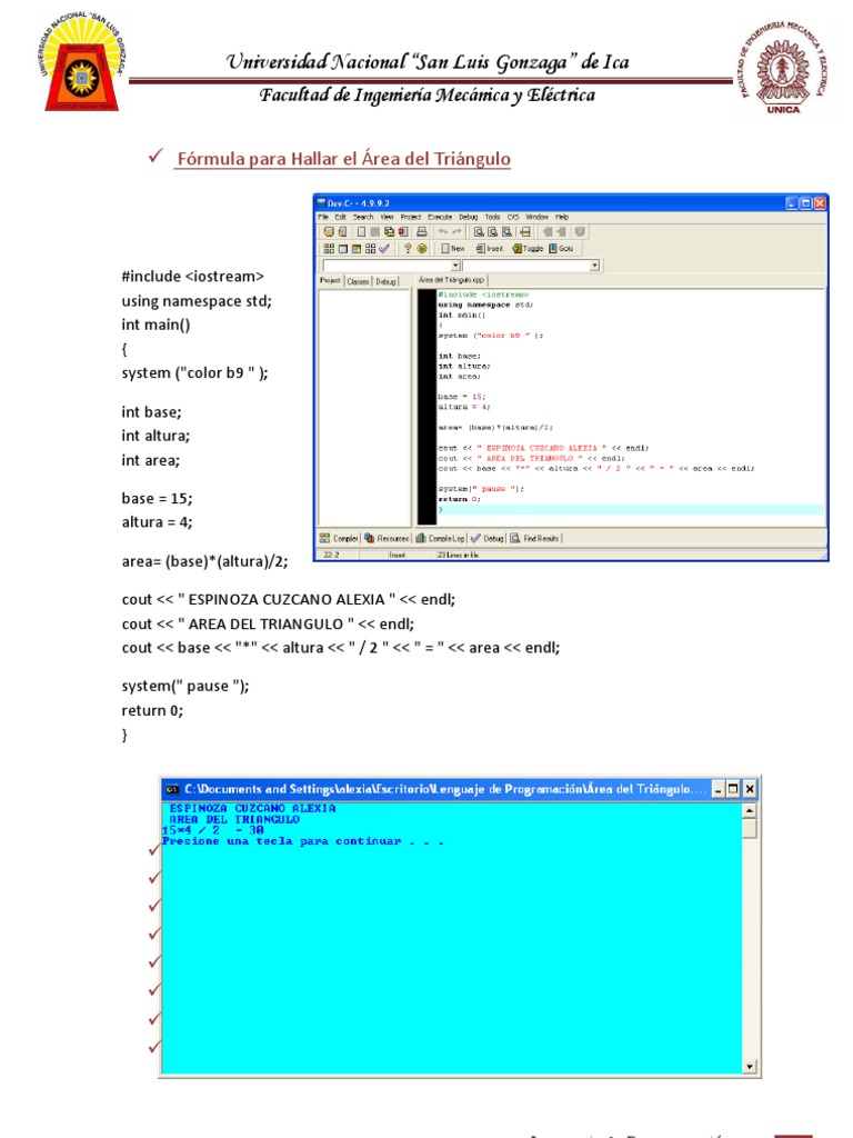 DEV C++ (Fórmulas de Física) | PDF