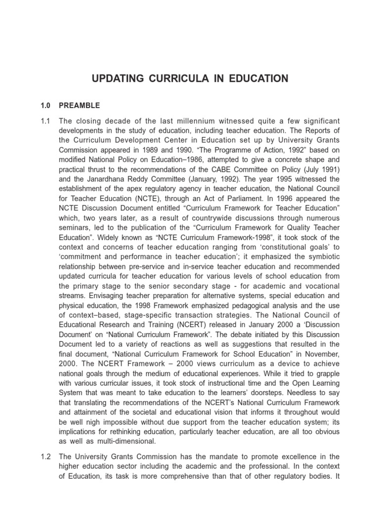 Updating Curricula in Education | PDF | Career & Growth | Politics