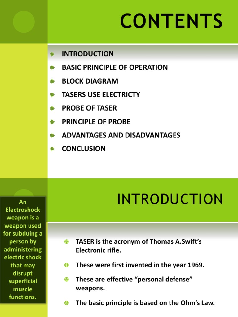Basic Principle Of Operation Block Diagram Tasers Use Electricty Probe