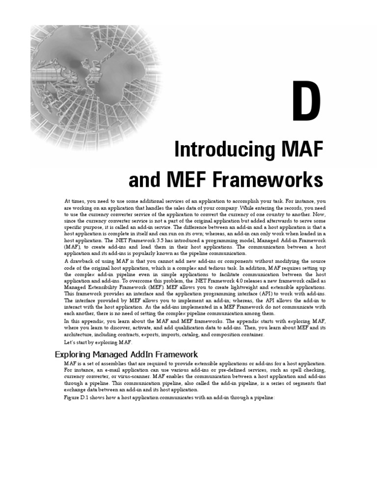 Introducing Maf and Mef Frameworks: Exploring Managed Addin Framework | PDF | Class (Computer ...