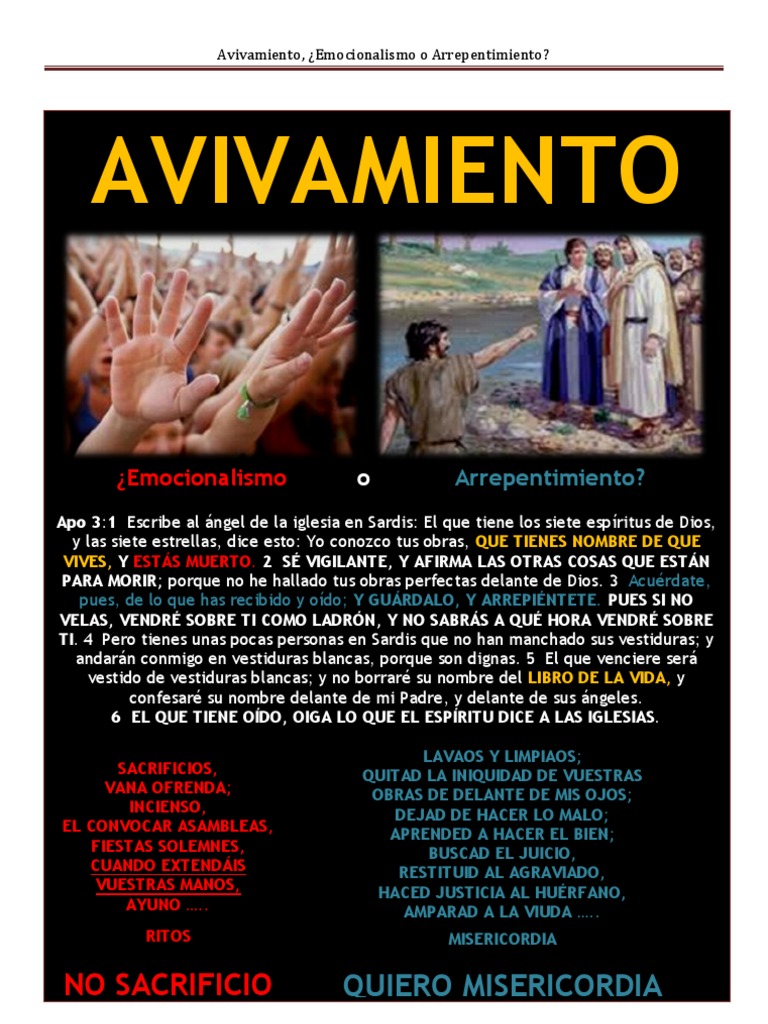 Avivamiento: Emocionalismo vs. Arrepentimiento | PDF | Cristo (título ...