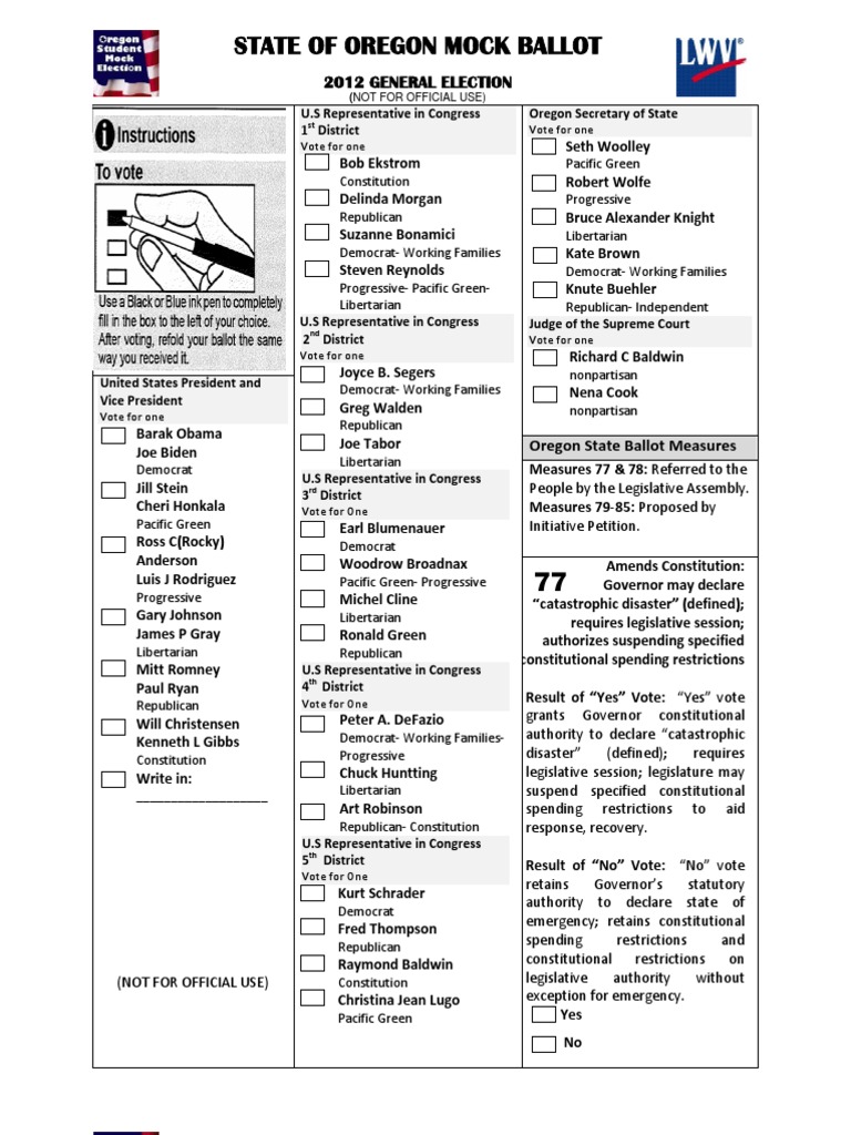 Mock Election Ballot | PDF | Taxes | Insurance
