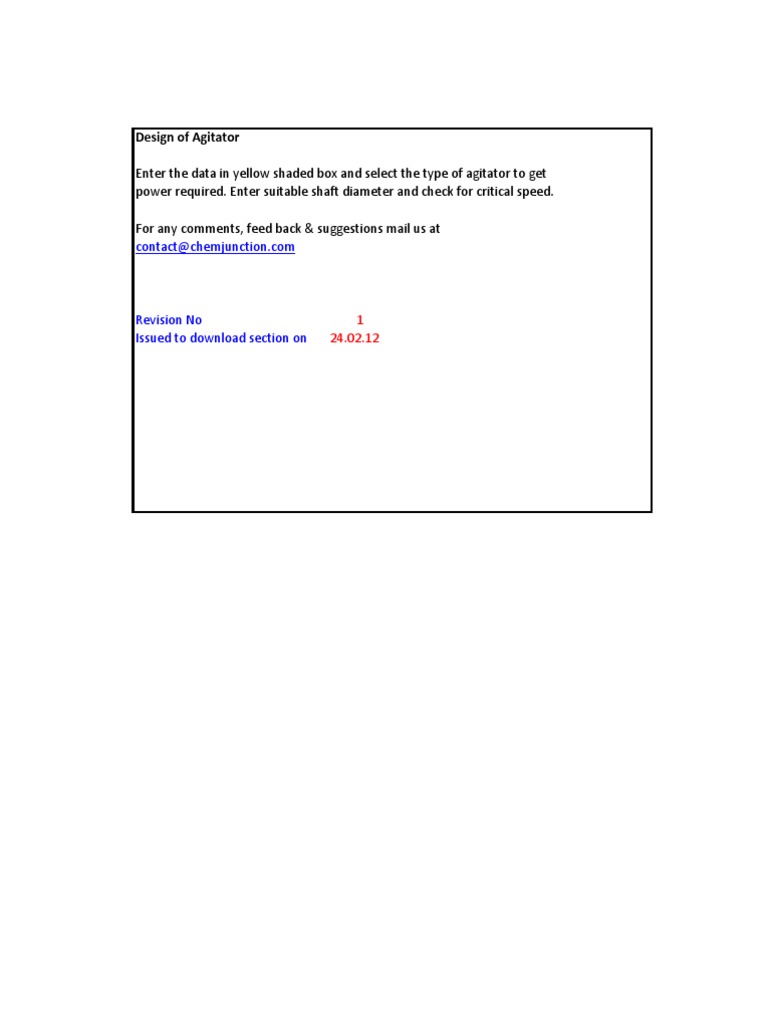 Design of Agitator | PDF