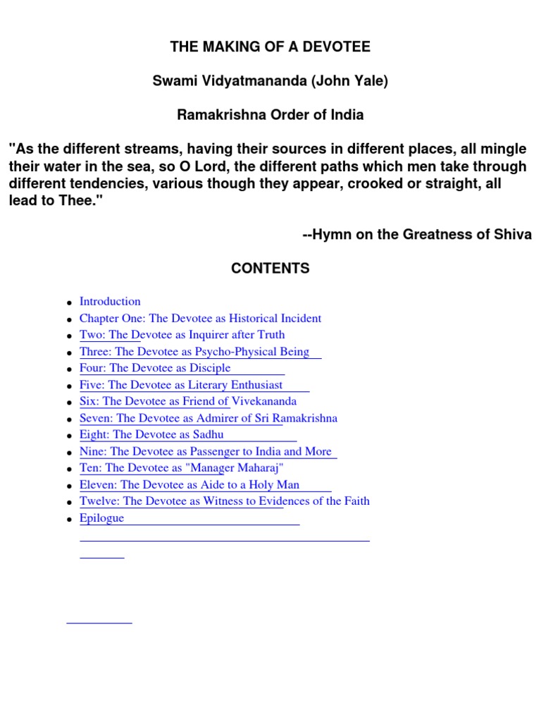 Making of Devotee | PDF | Bhakti | Ramakrishna