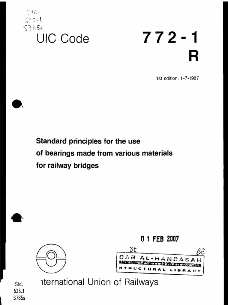 Uic 772-1 | PDF | Bearing (Mechanical) | Structural Steel