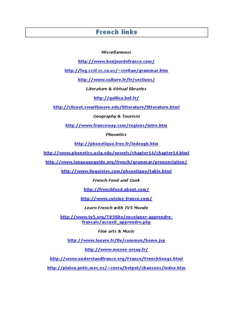 Resources for French Language and Culture | PDF | Business | Foreign ...