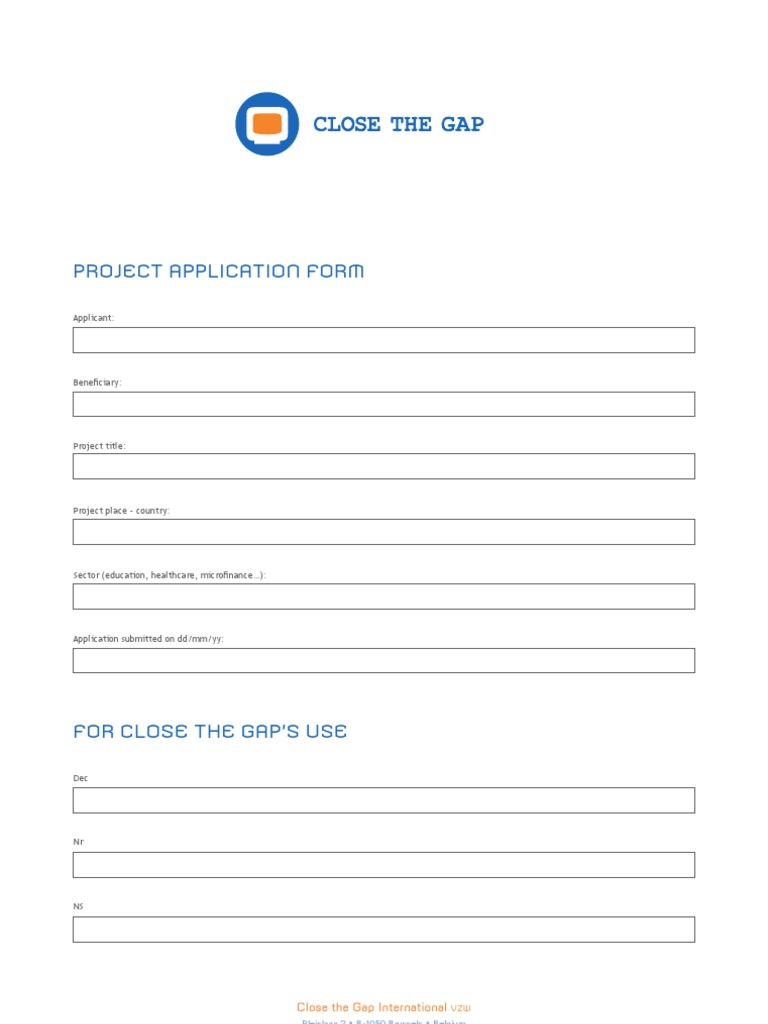 Project Application Form Pdf Project Management Value Added Tax 6339
