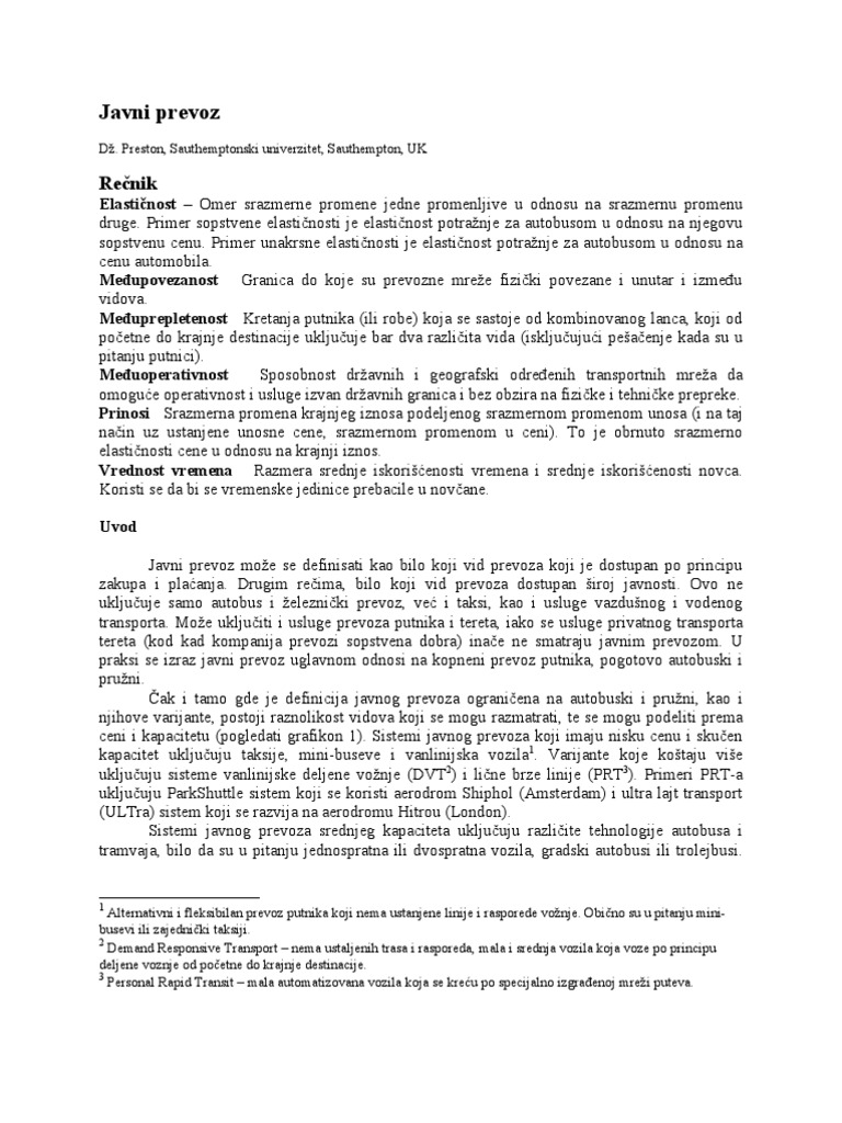 Gradski Prevoz | PDF