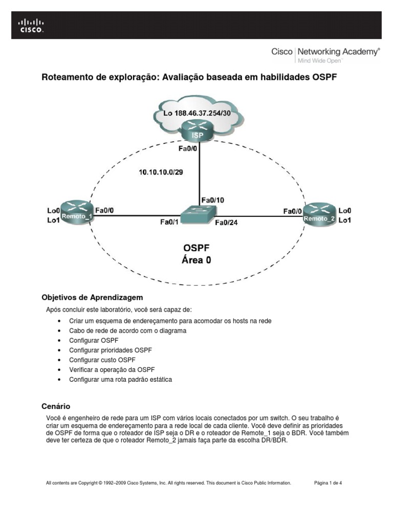 ERouting - SBA - OSPF - With Answer | PDF | Roteamento | Roteador (informática)