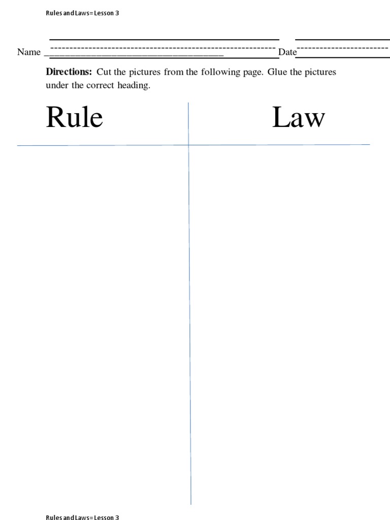 l3 Rule and Law Picture Sort | PDF