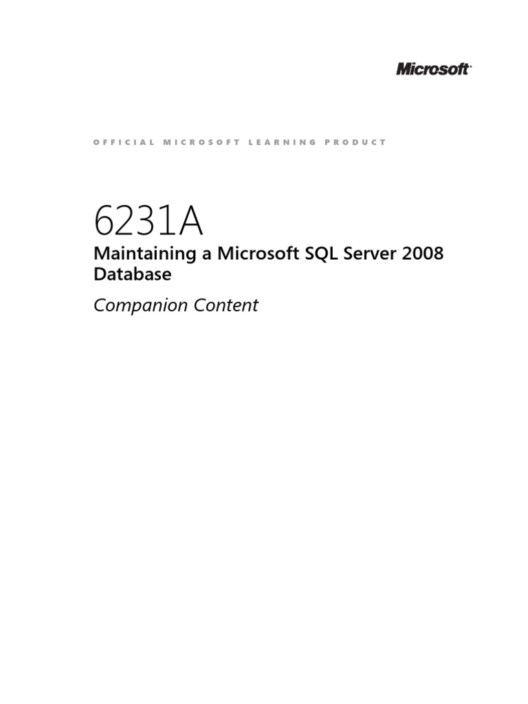 6231A ENU Companion | PDF | Databases | Microsoft Sql Server