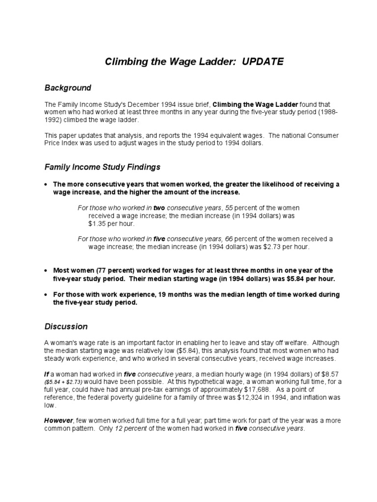 Climbing The Wage Ladder: UPDATE | PDF | Earned Income Tax Credit | Taxes