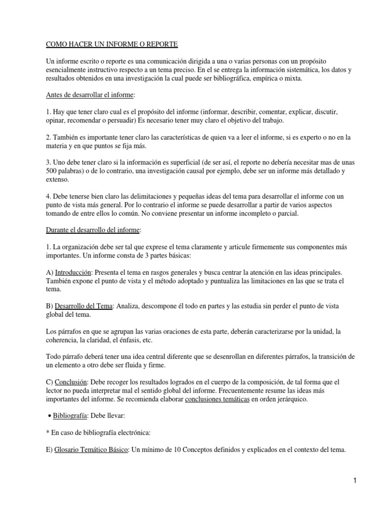 Partes de Un Informe | PDF