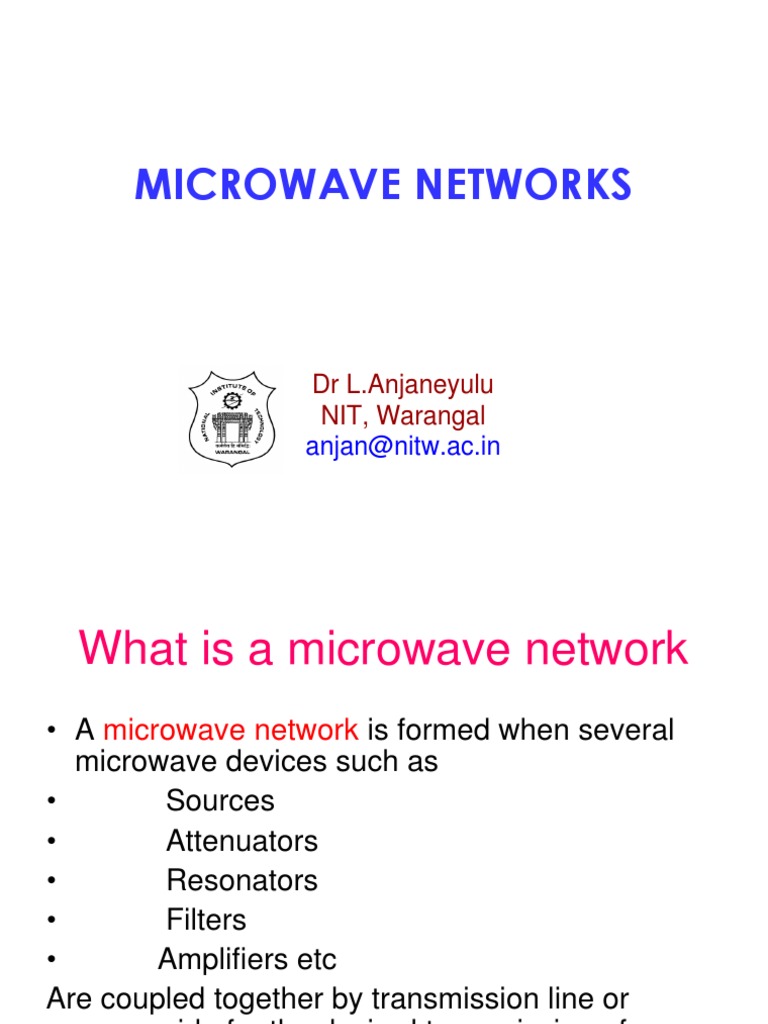 Microwave Networks: DR L.Anjaneyulu NIT, Warangal | PDF | Electronic ...
