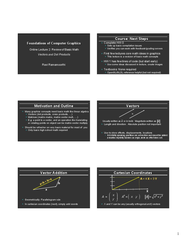 Course: Next Steps: Foundations of Computer Graphics | Download Free PDF | Euclidean Vector ...