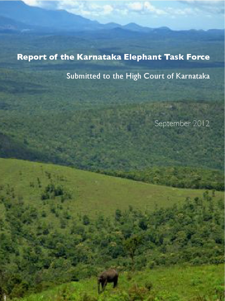 Report Karnataka Elephant Task Force | PDF | Conservation Biology ...
