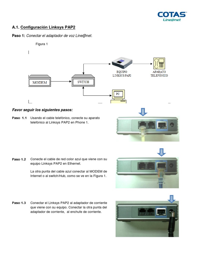 Configuración Linksys PAP2 VoIP | PDF | Contraseña | Internet