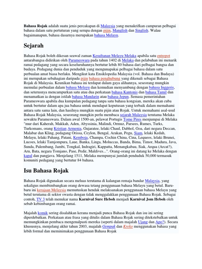 Bahasa Rojak | PDF