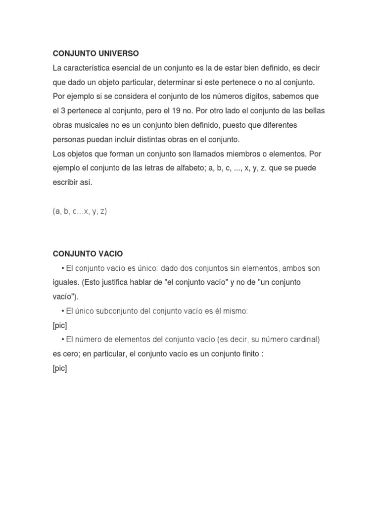 Conjunto Universo | PDF | Conjunto (Matemáticas) | Número natural