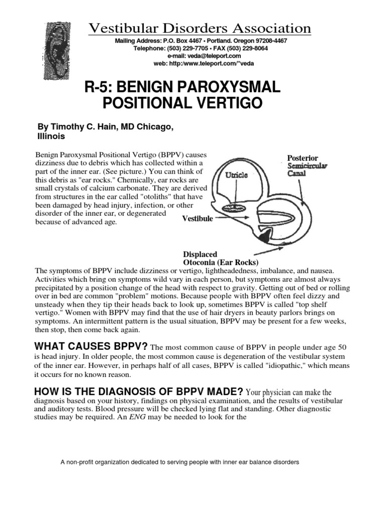 Vertigo BPPV Benign Vertigo | PDF | Vertigo | Auditory System