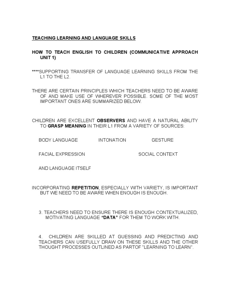 Teaching Learning and Language Skills | PDF | Teachers | Fluency