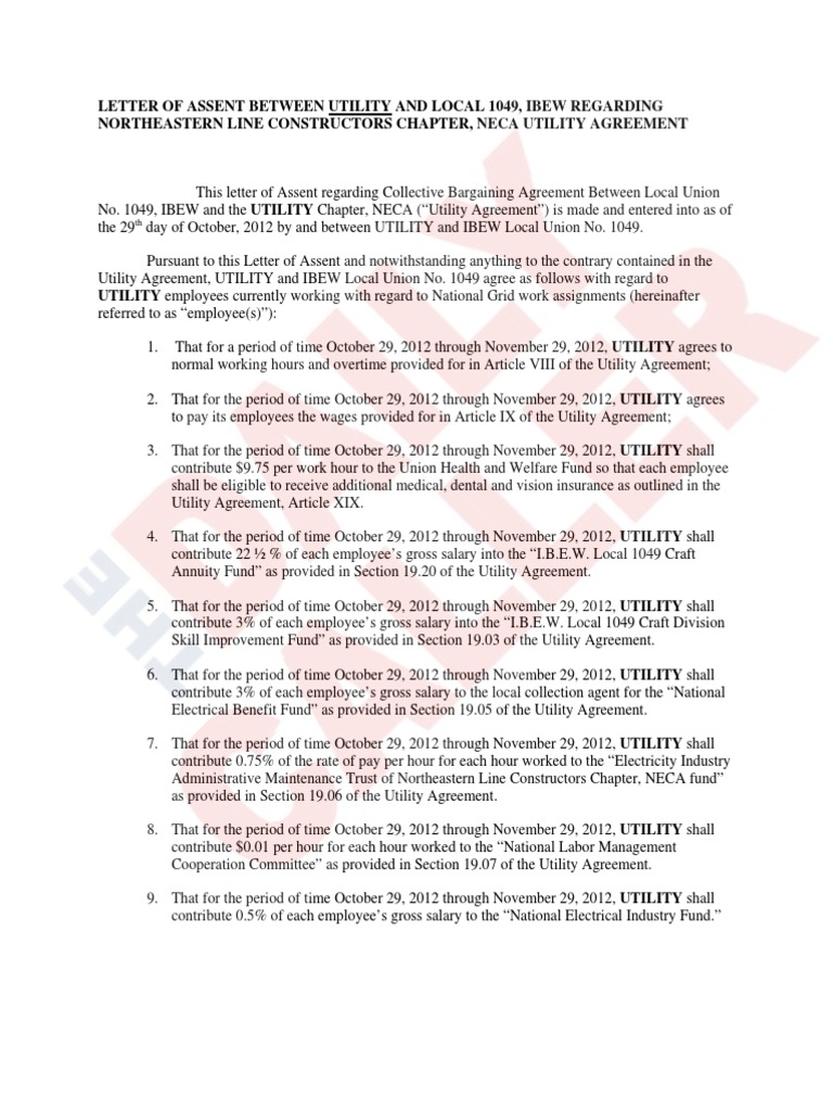 Letter of Assent E No Car GENERIC | PDF | Payroll | Employment