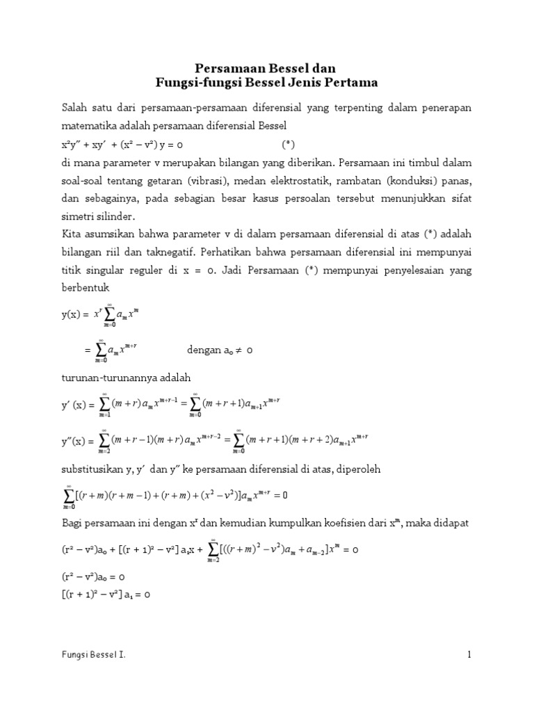 Persamaan Bessel I | PDF | Metode & Bahan Ajar