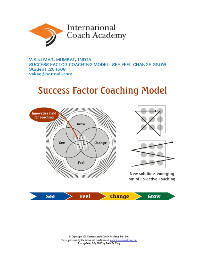 Coaching Model: SEE, FEEL, CHANGE, GROW Success Factor | PDF | Action ...