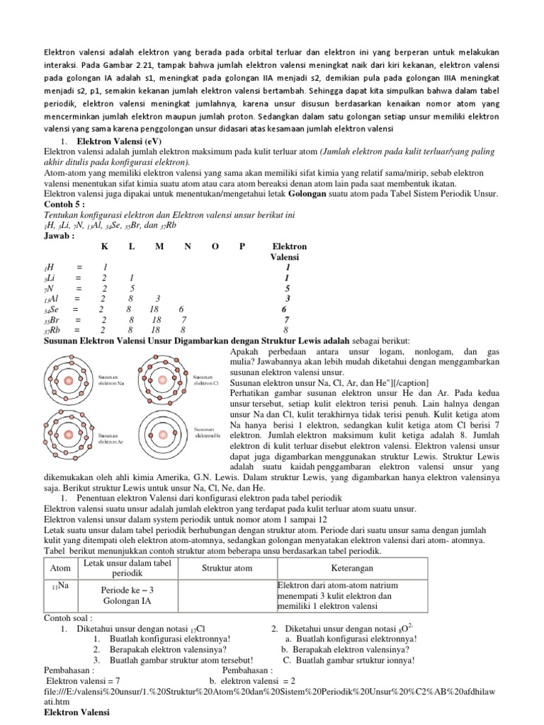 Elektron Valensi dan Struktur Atom | PDF