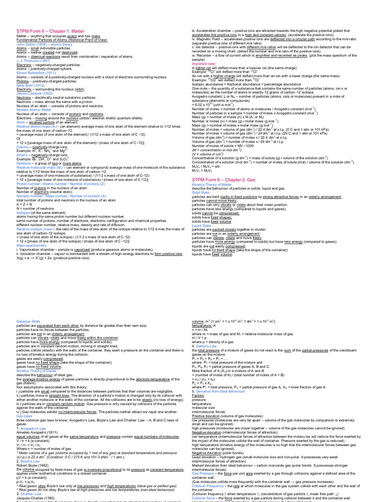 STPM Chemistry Notes Ch1 Ch5 | PDF | Business
