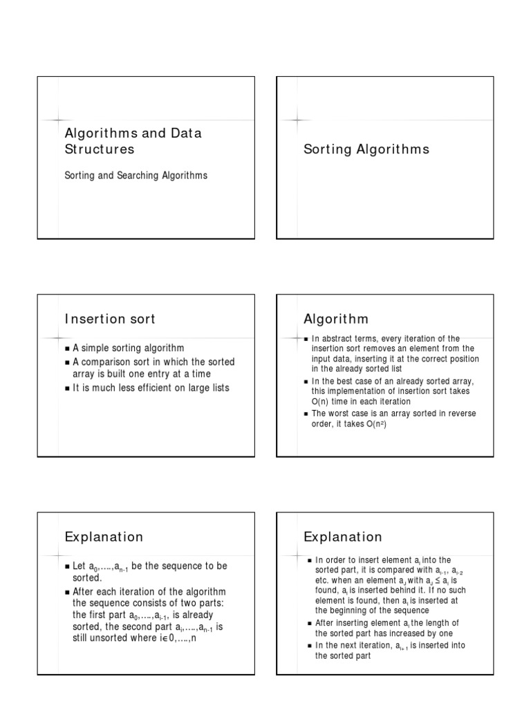 Algorithms And Data Structures Sorting Algorithms Download Free Pdf