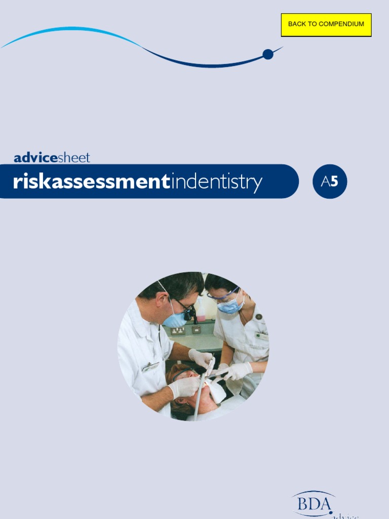 A5 Risk Assessment in Dentistry | PDF | Occupational Safety And Health ...