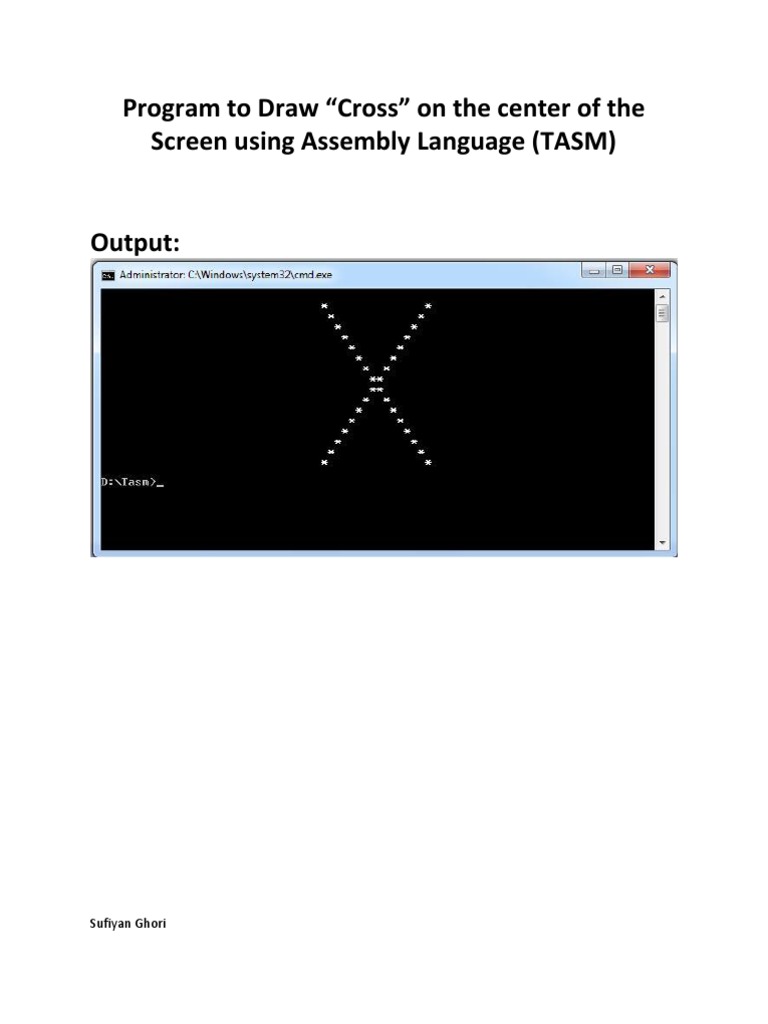 Center Screen Cross in TASM Assembly | PDF