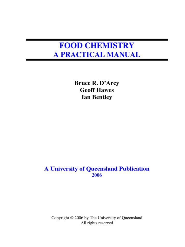 Food Chemistry Pratical Manual | PDF | Titration | Chemistry