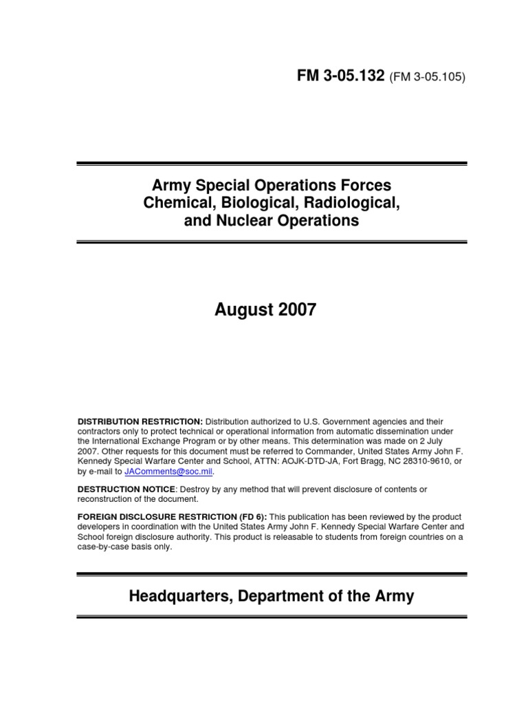 CBRN Operations for Army Special Forces | PDF
