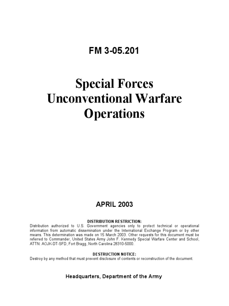 Special Forces Unconventional Warfare | PDF | Insurgency | Resistance ...