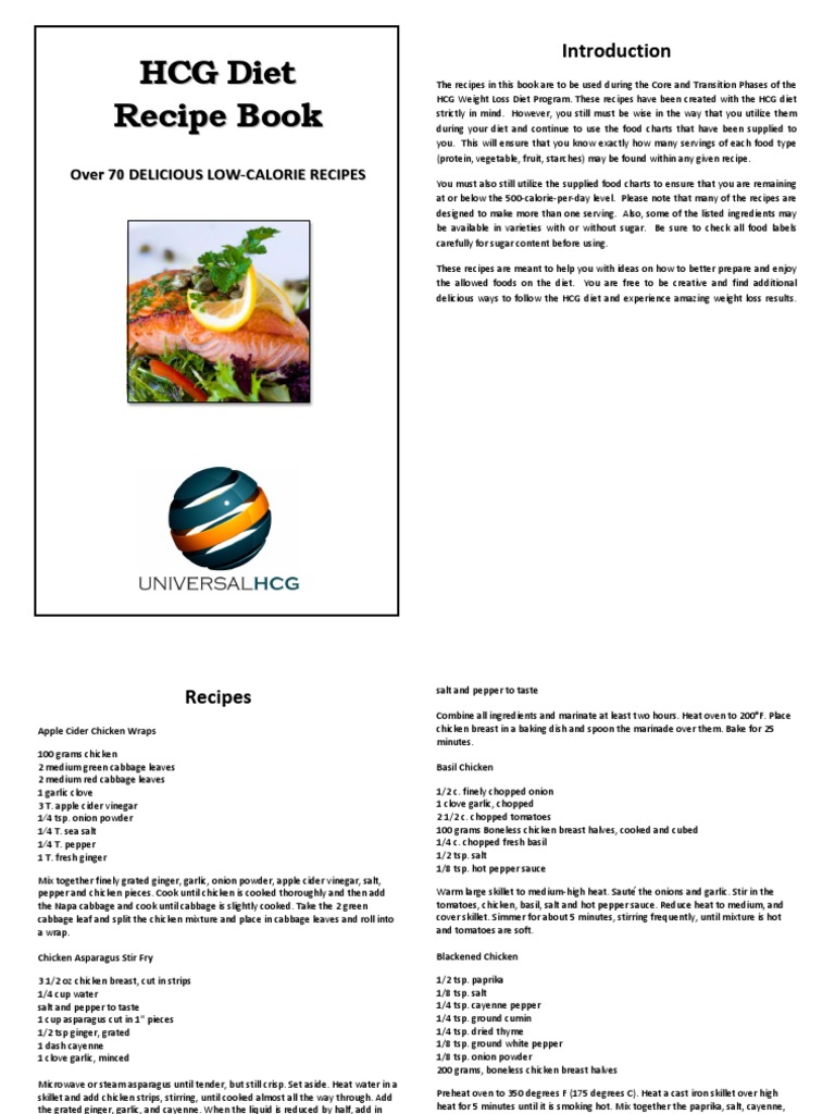 Universal HCG Diet Recipe Book | PDF