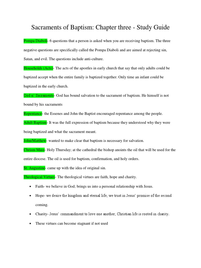 Baptism Study Guide | Download Free PDF | Baptism | Confirmation