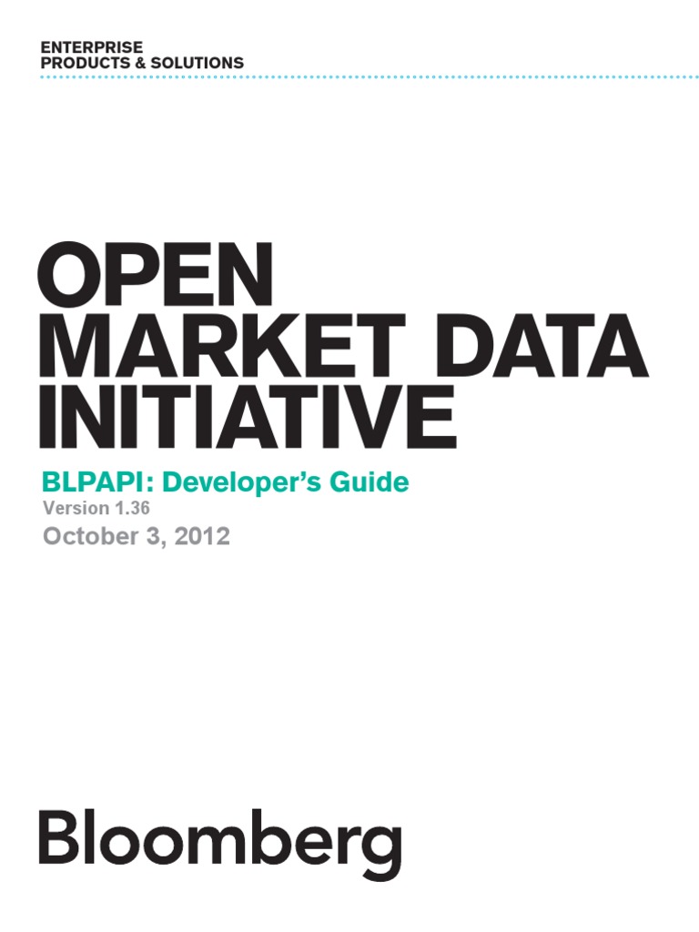 Blpapi Developers Guide | PDF | Application Programming Interface | Server (Computing)