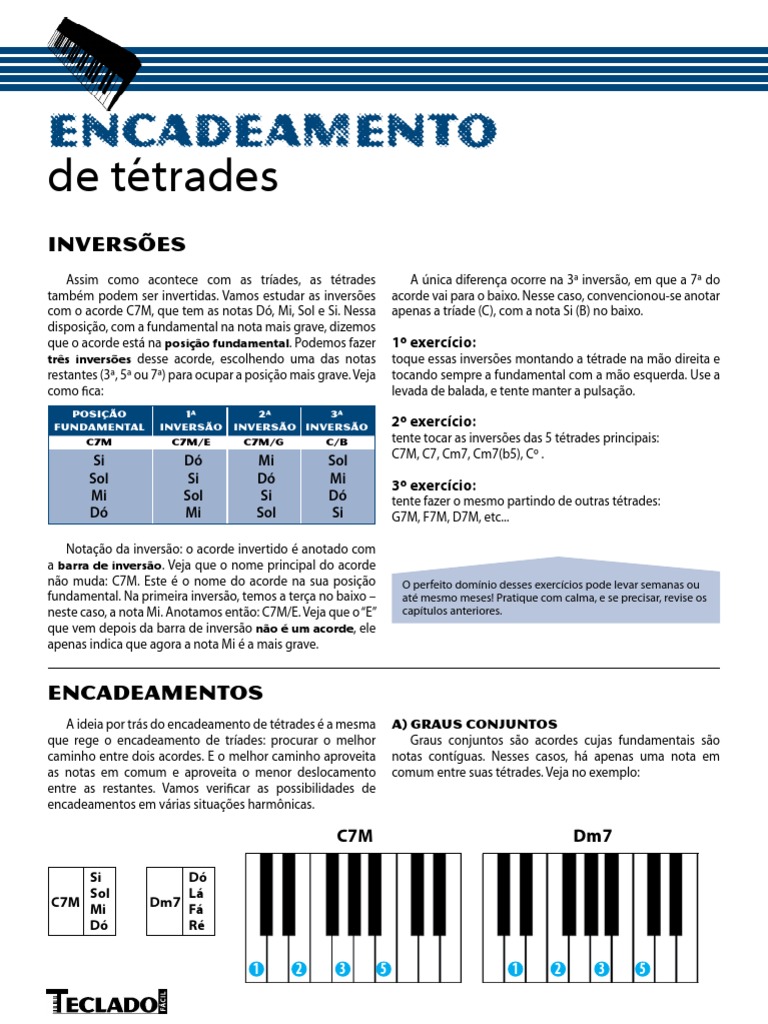 Encadeamento de Tetrades | PDF | Acorde (música) | Notação musical