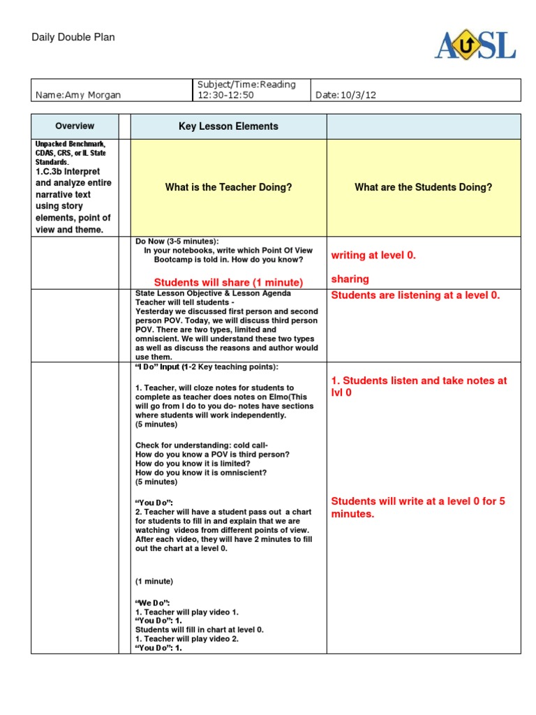Third Person Lesson | PDF | Narration | Teaching