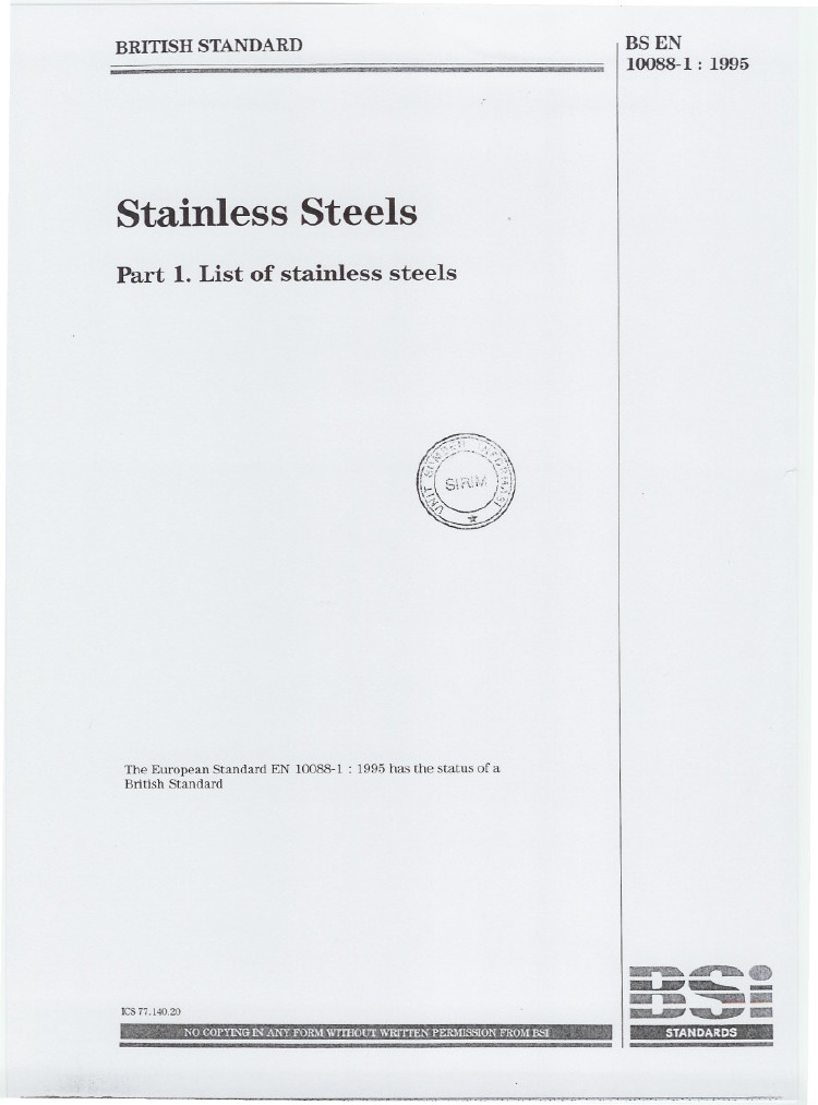 En 10088-1 (4-1995) | PDF