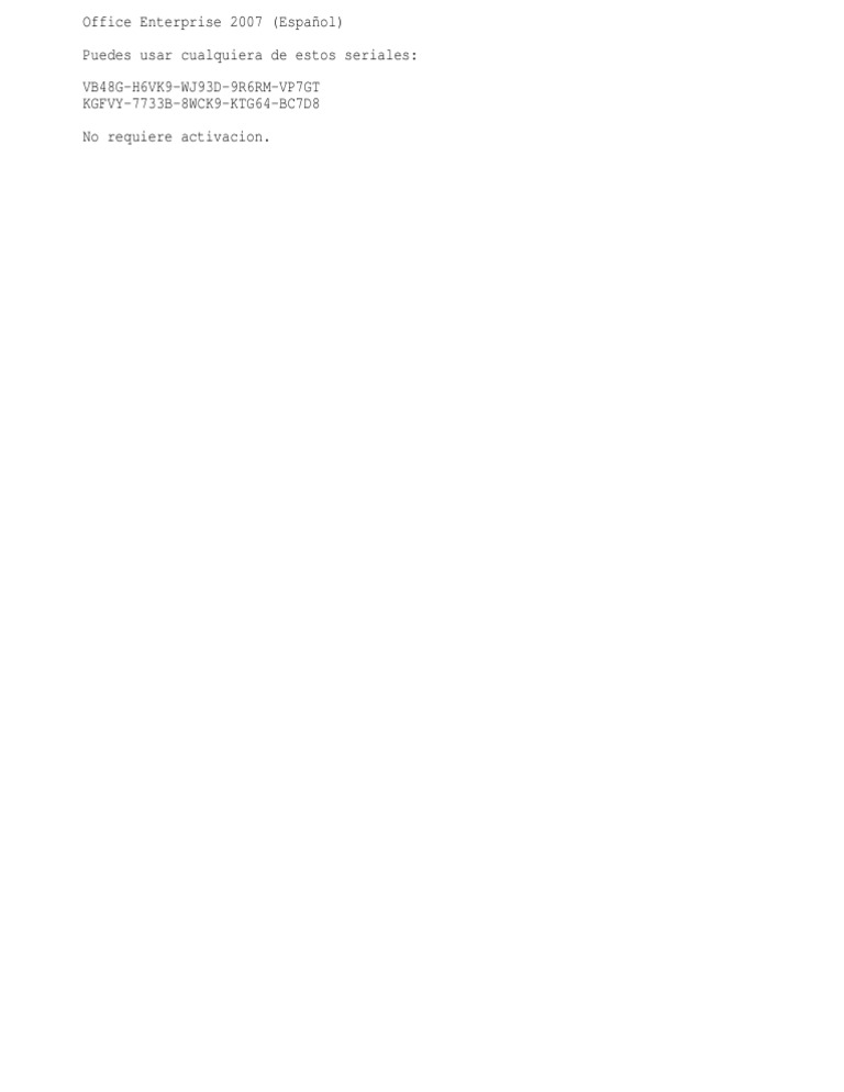 Serial Office Enterprise 2007 | PDF