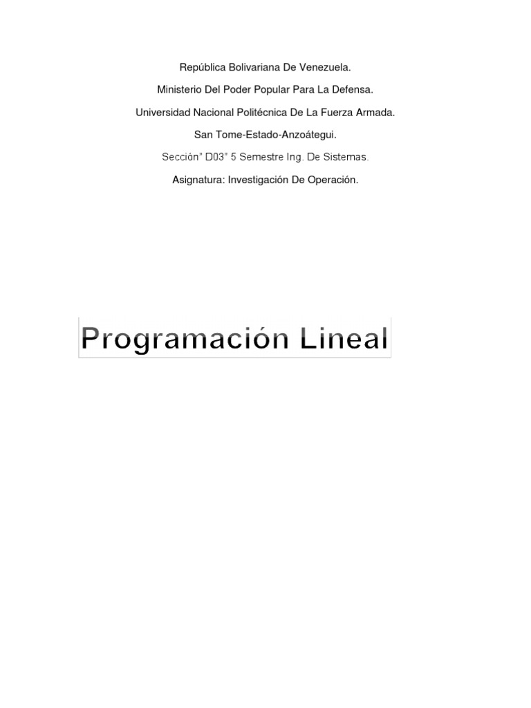 Programación Lineal | PDF | Conjunto convexo | Línea (geometría)