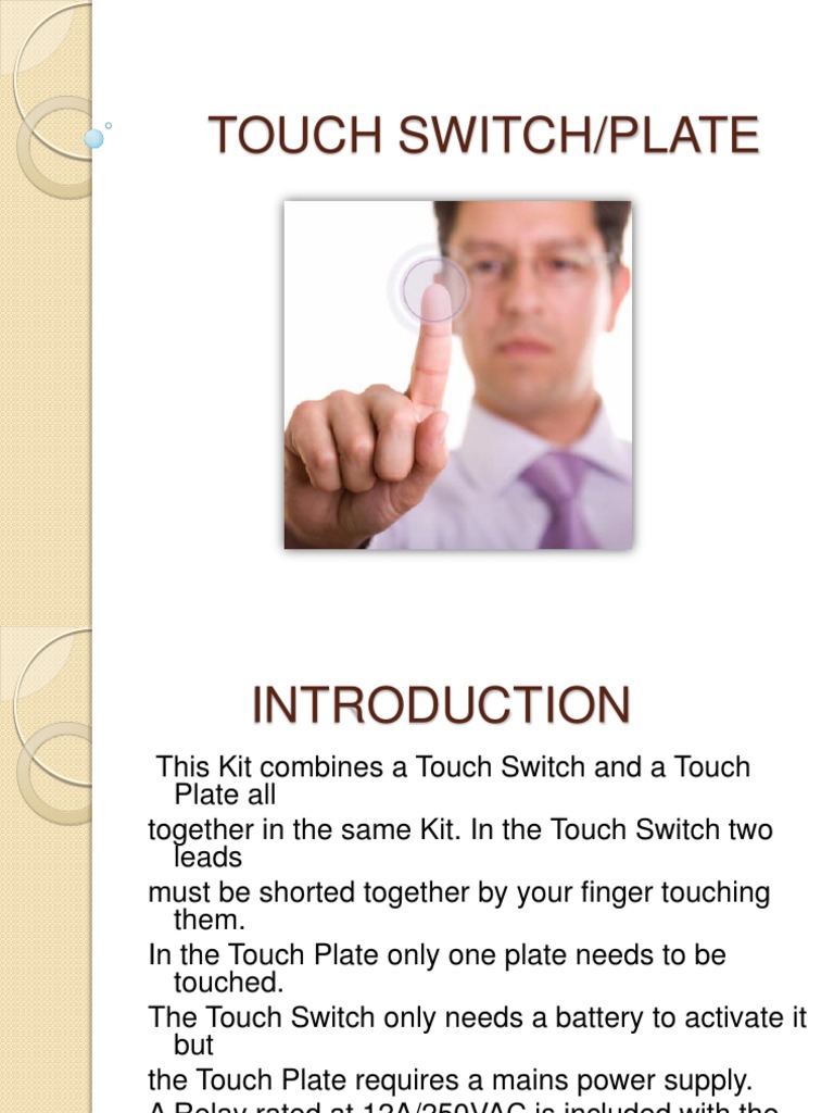 Touch Switch | PDF | Switch | Integrated Circuit
