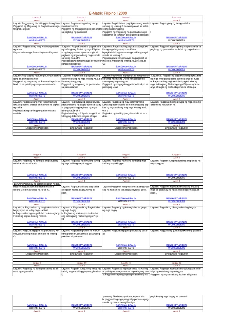 Filipino Matrix | PDF