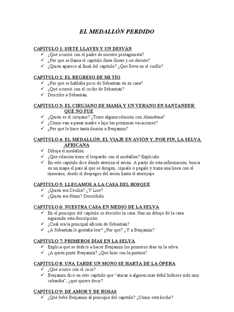 El Medallón Perdido | PDF | Ocio