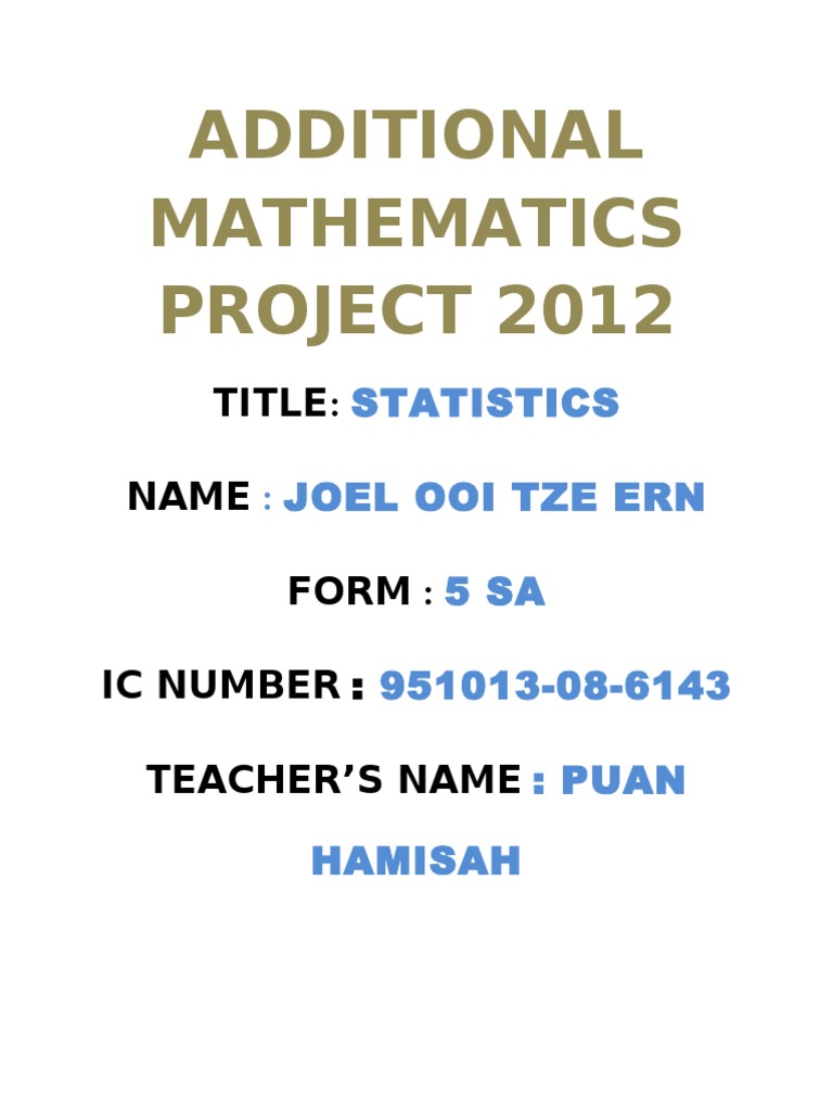 ADD Math Folio Complete | PDF | Statistics | Correlation And Dependence