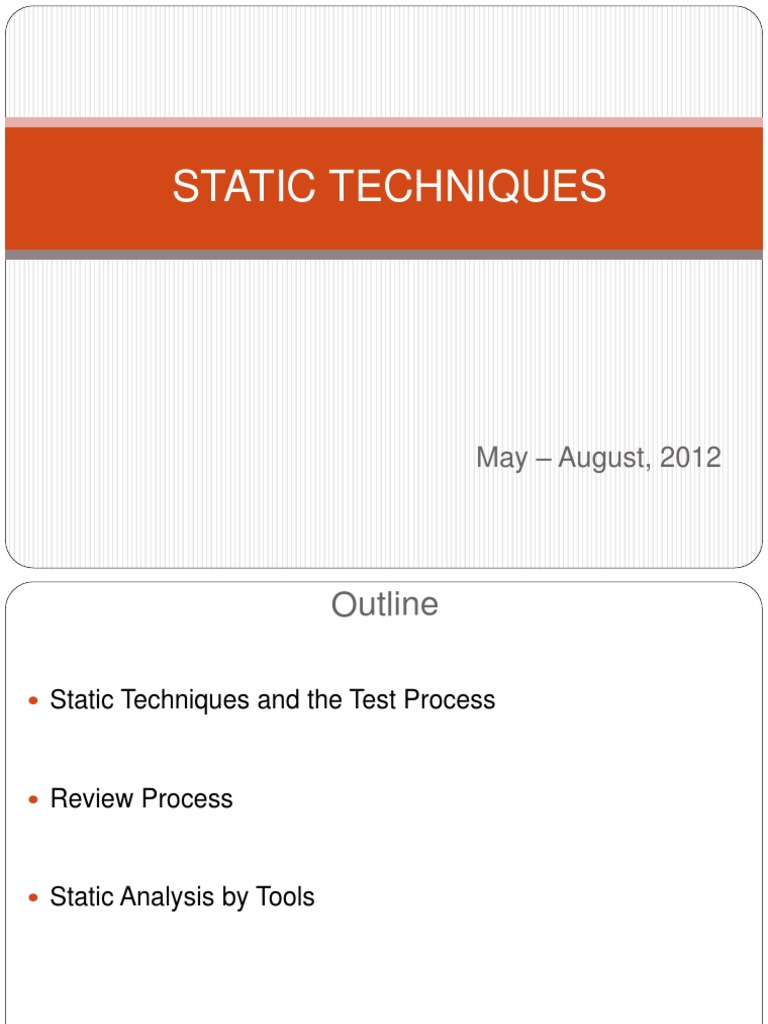 ST Lecture 4 - Static Techniques | PDF | Software Testing ...